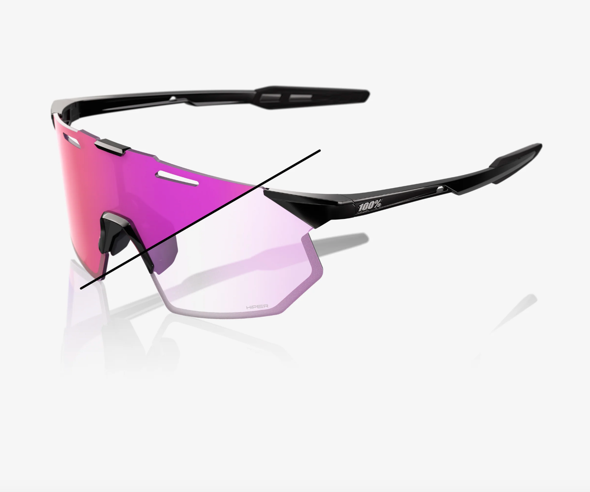 100% Hypercraft SQ Gloss Black Sunglasses | Purple Mirror Photochromic ...
