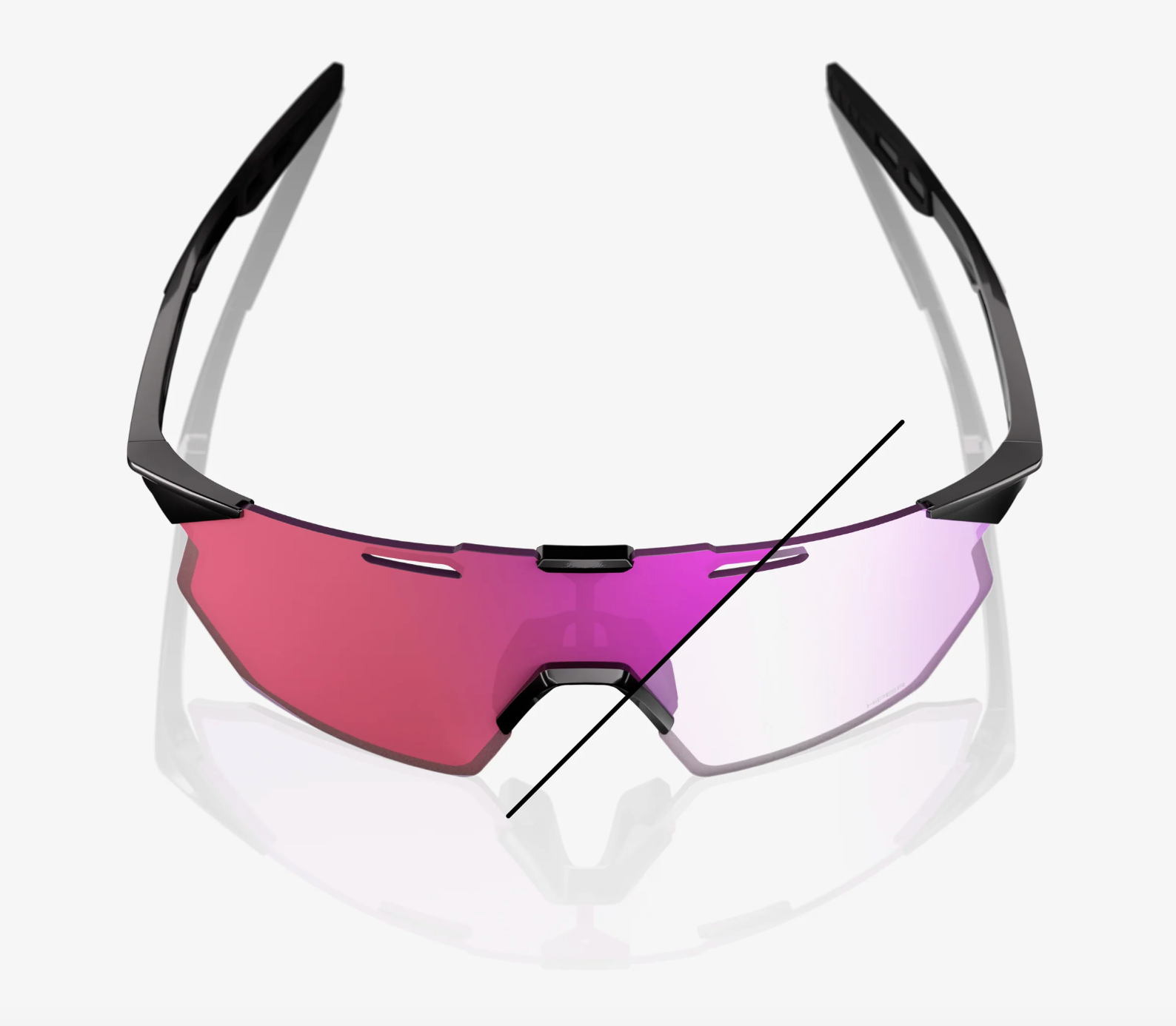 100% Hypercraft SQ Gloss Black Sunglasses | Purple Mirror Photochromic ...
