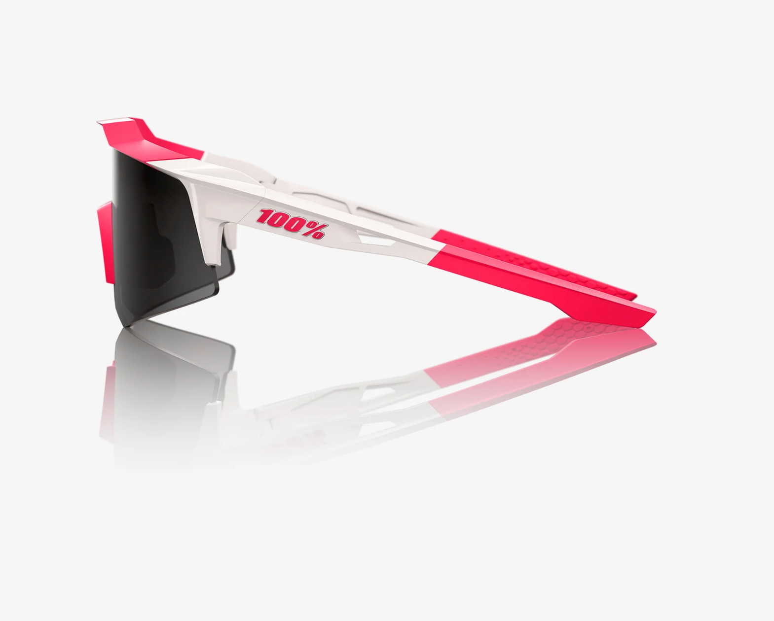 Shop 100% Speedcraft XS Puddy Pink White Sunglasses | Smoke Lens ...